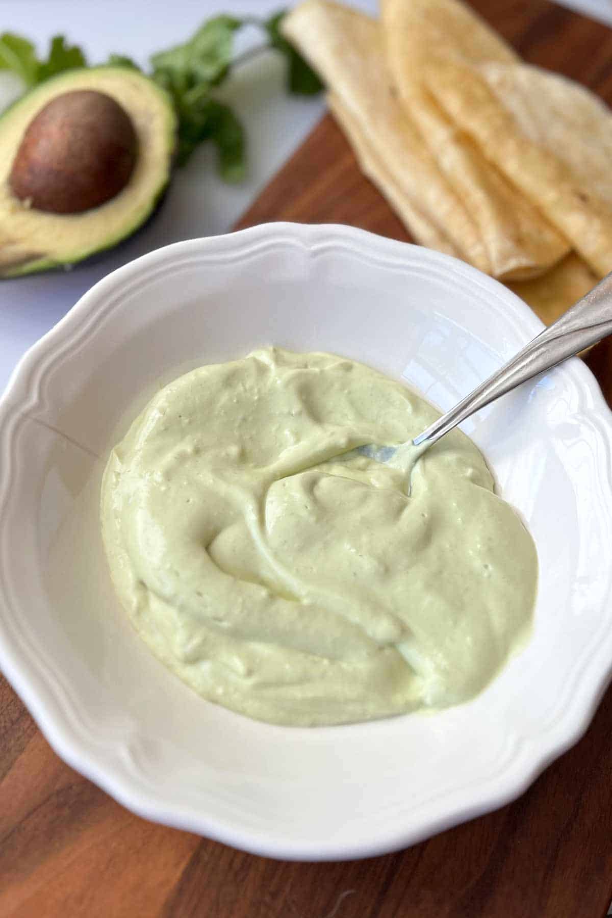 Easy Avocado Crema Recipe - Homemade Avocado Sour Cream