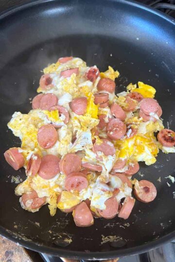 Scrambled Eggs with Weenies - Easy Mexican Recipes and Food Blog True To You - LatinasQueComen